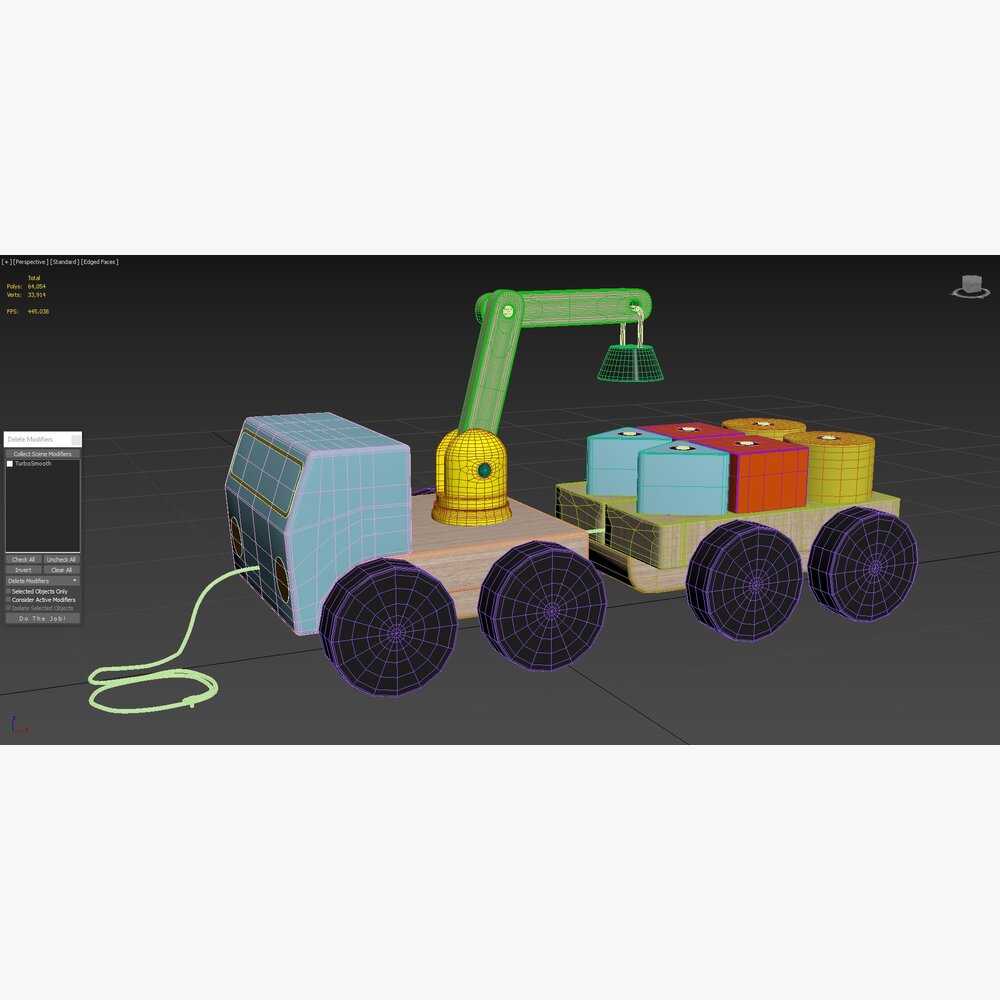 MULA Crane With Blocks 3D model - Download Toys on 3DModels.org