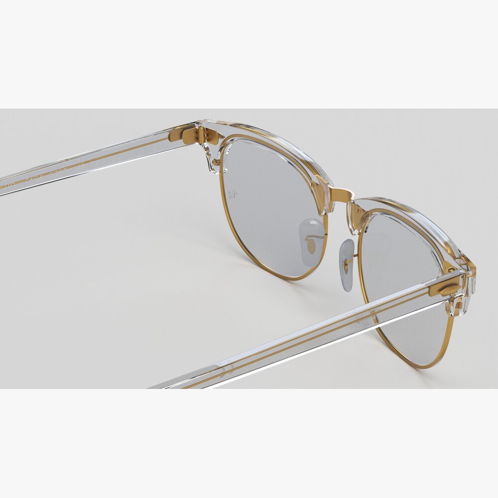 Ray-Ban eyeglasses RB5154 Single Transparent Open 3D model - Download ...