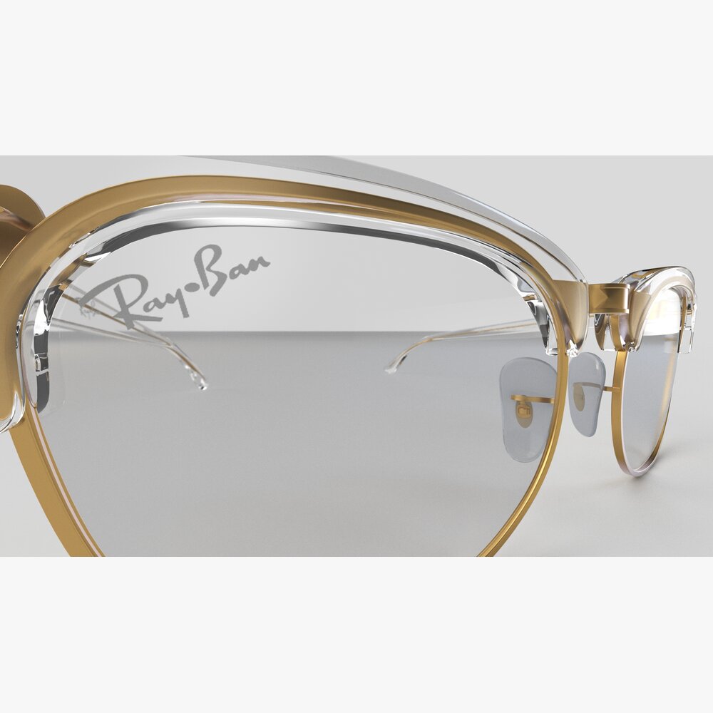 Ray-Ban eyeglasses RB5154 Single Transparent Open 3D model - Download ...