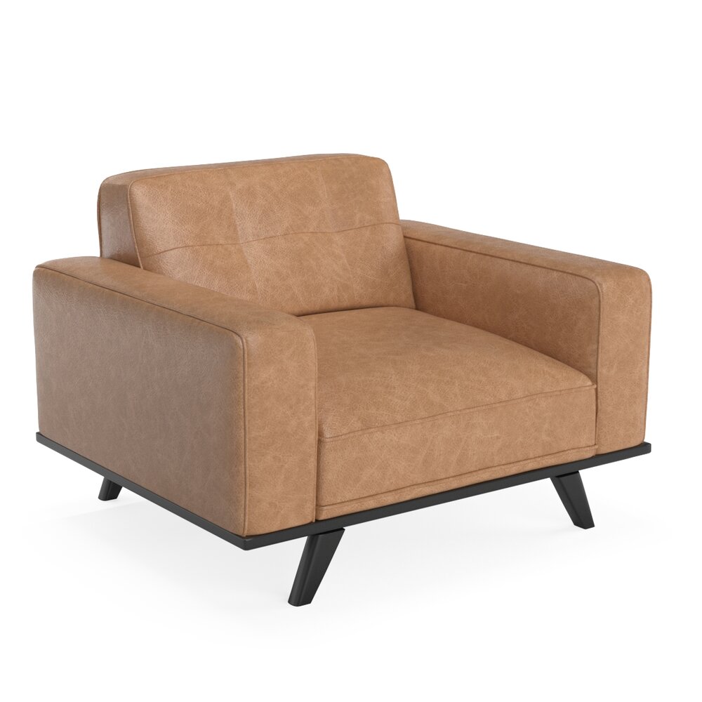 Rivet Bigelow Modern Oversized Leather Accent Chair 3D model - Download ...