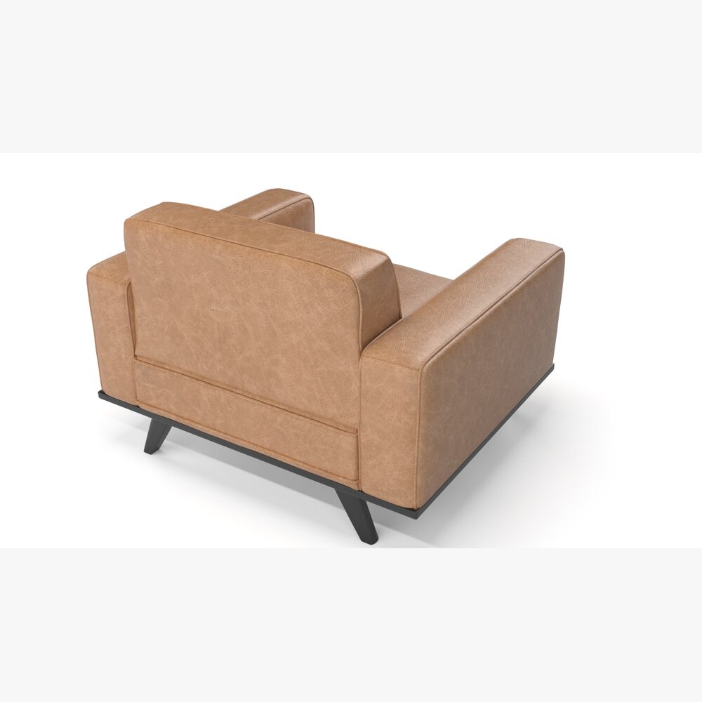 Rivet Bigelow Modern Oversized Leather Accent Chair 3D model - Download ...
