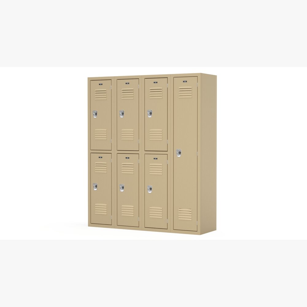 School College Gym Military Locker 3D model - Download Work Space on ...