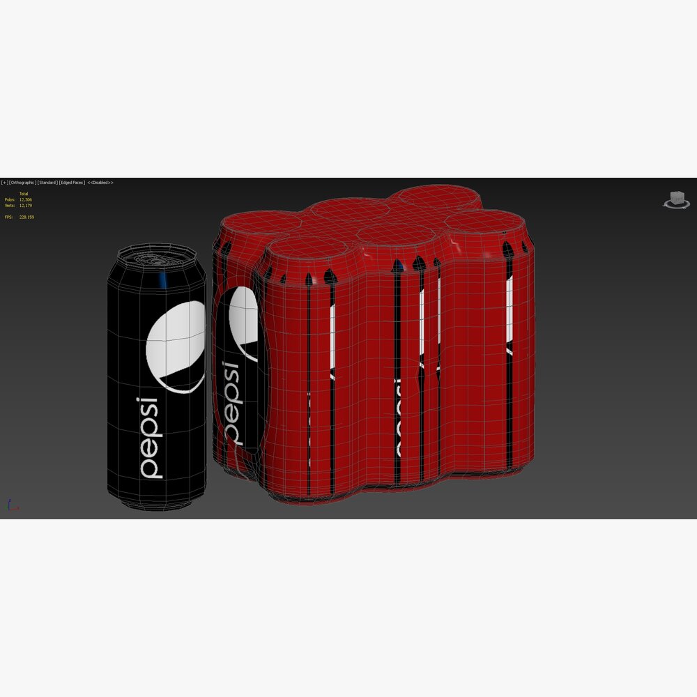 Six Pack of Cans Shrinkwrapped Packaging For 250ml 6 Cans 3D model ...