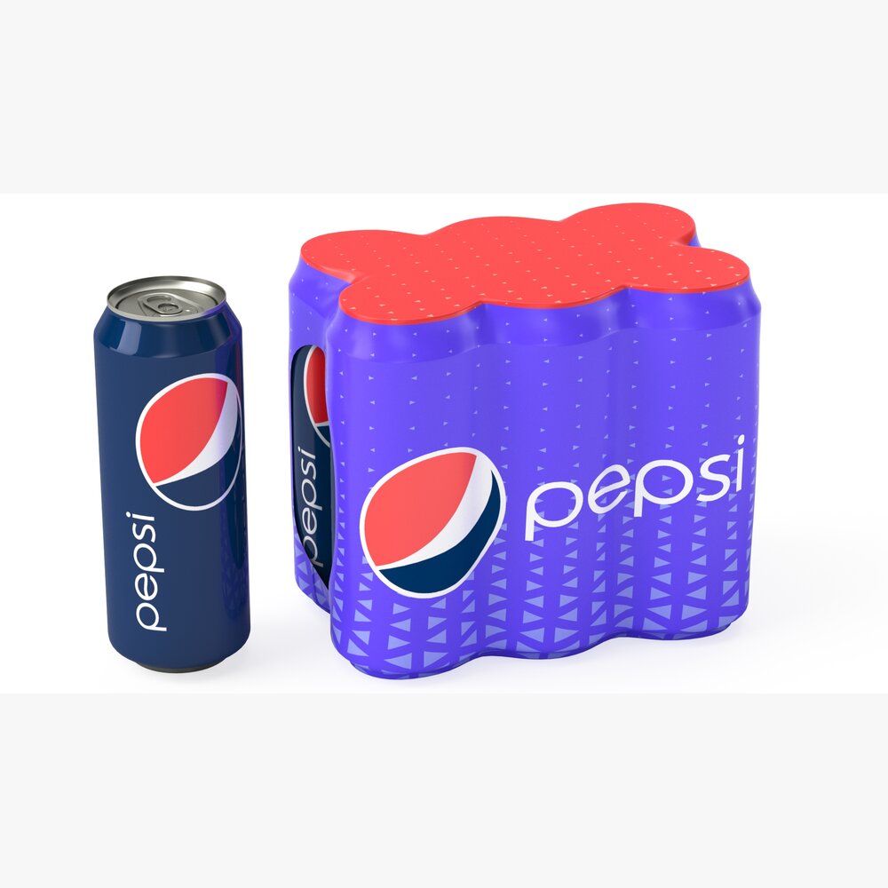 Six Pack of Cans Shrinkwrapped Packaging For 250ml 6 Cans 3D model ...