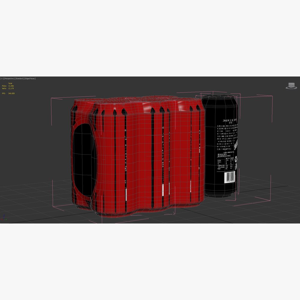 Six Pack of Cans Shrinkwrapped Packaging For 250ml 6 Cans 3D model ...