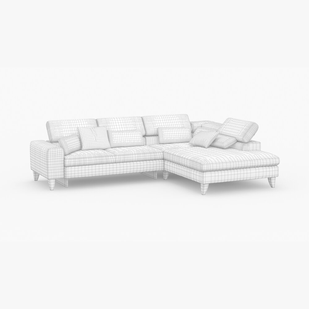 Gallery M Corner Sectional Sofa Felicia 3D model - Download Sofa on ...