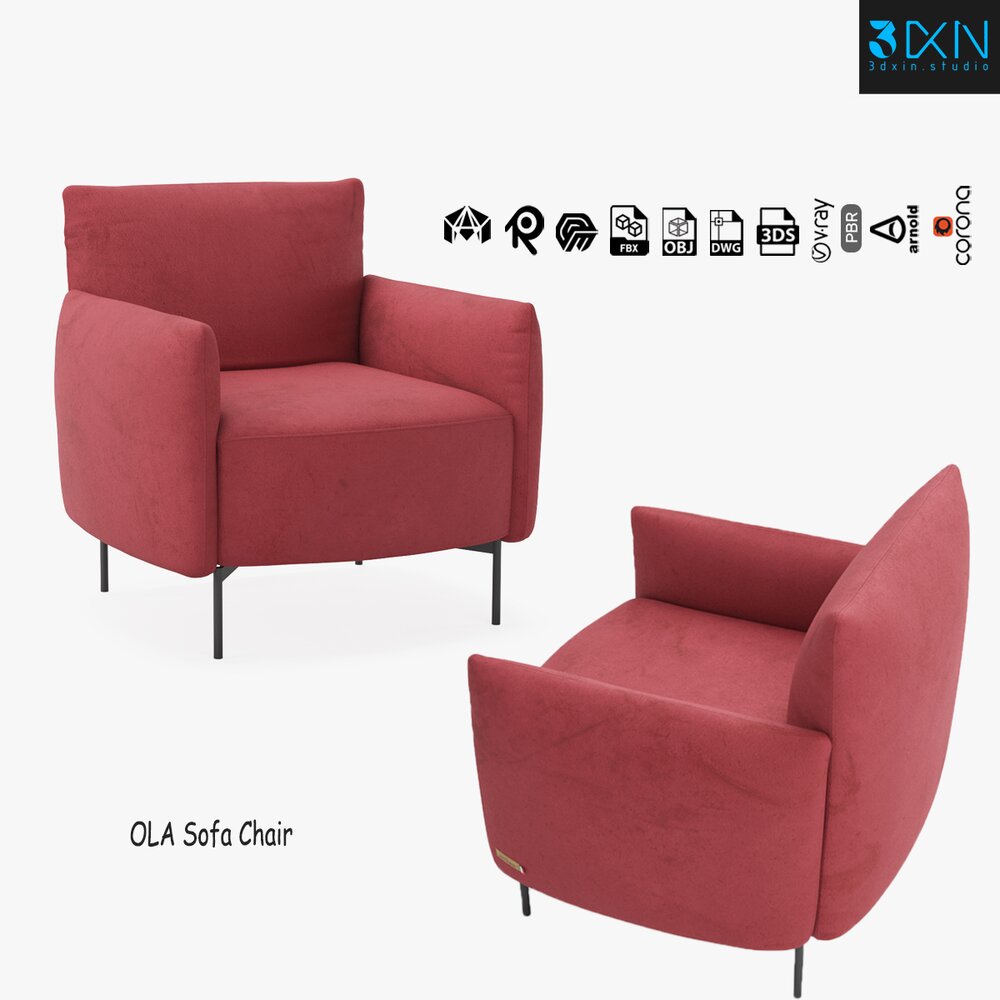 OLA Sofa Chair 3D model - Download Armchair on 3DModels.org