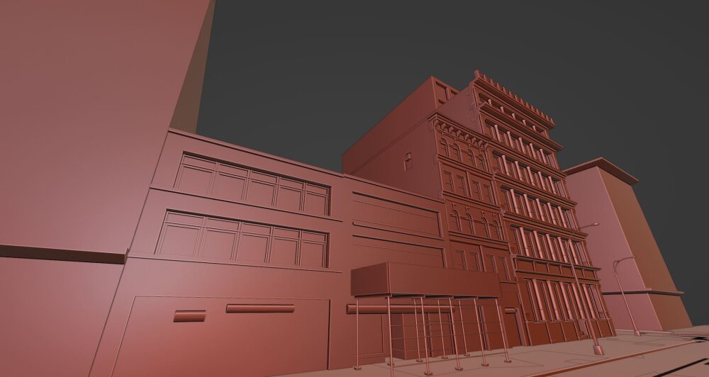 Manhattan Modular City Block 358 Broadway Street Low-poly 3D model ...