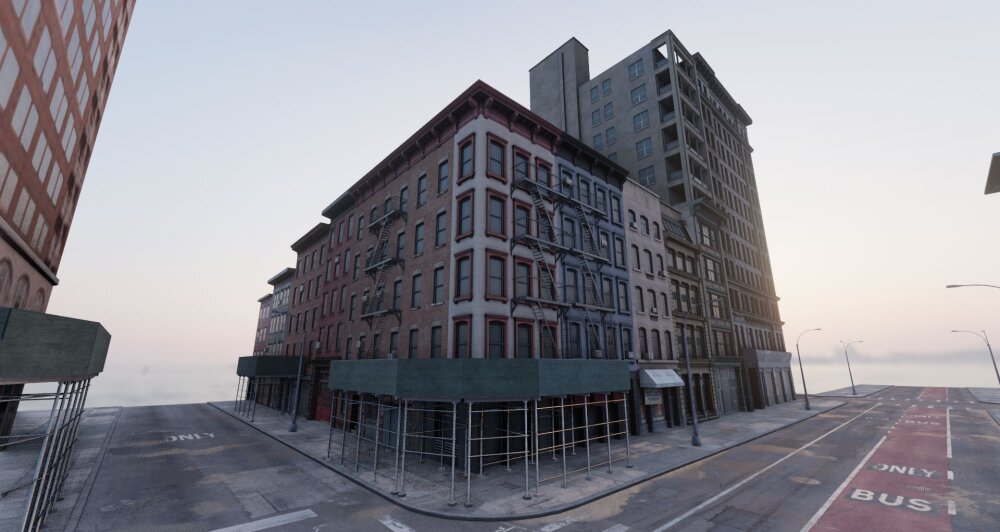 Manhattan Modular City Block 358 Broadway Street Low-poly 3D model ...