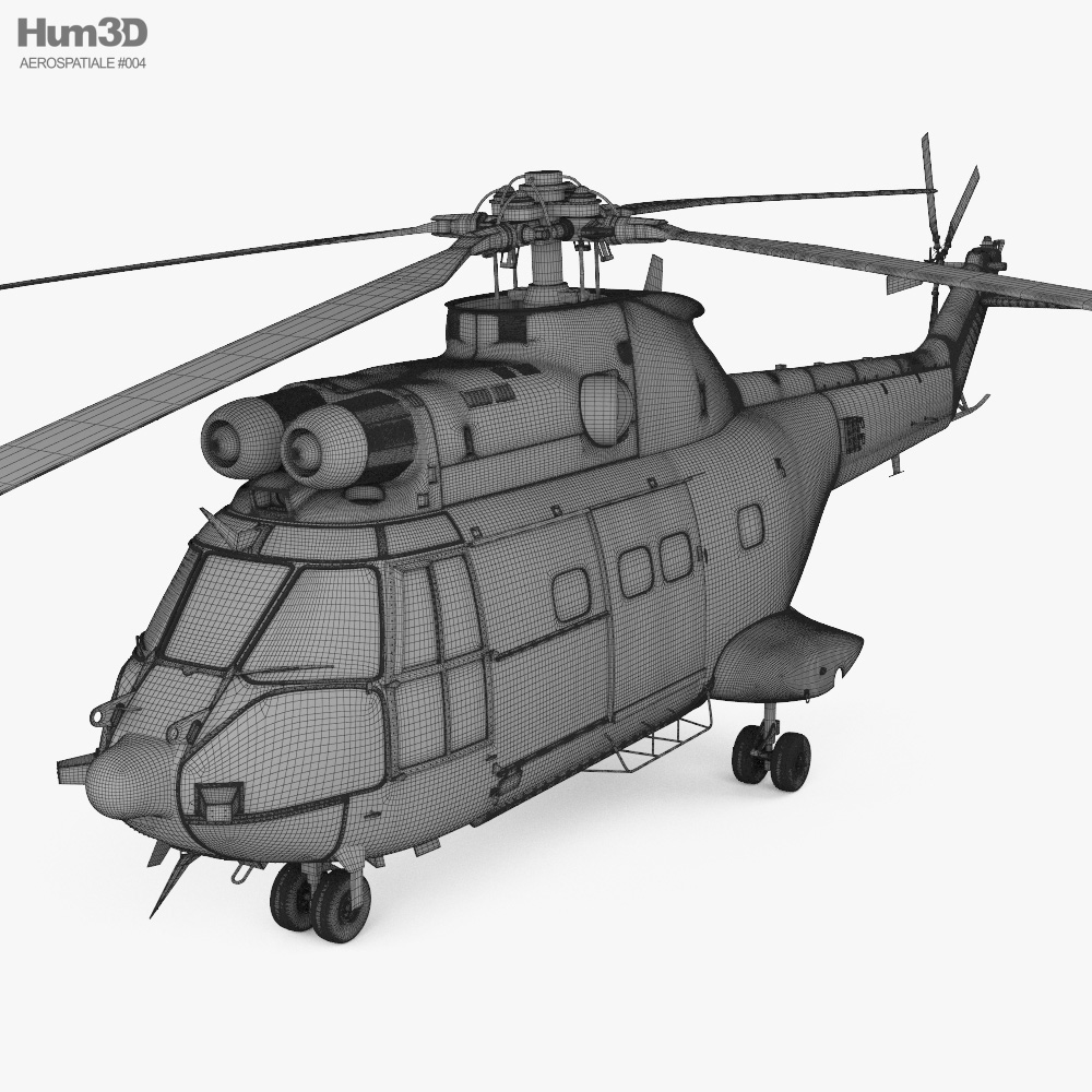 Aerospatiale SA 330 Puma 3D model - Download Helicopter on 3DModels.org