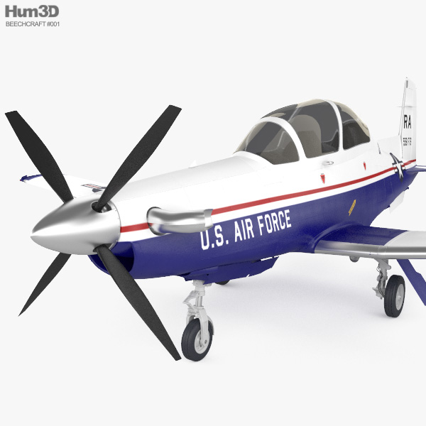 Beechcraft T-6A Texan II 3D model - Download Light Aircraft on 3DModels.org