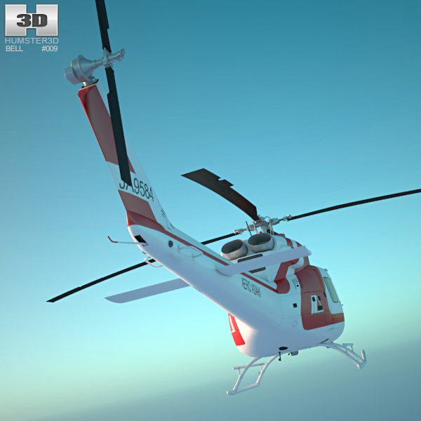 Bell 412 3D model - Download Helicopter on 3DModels.org