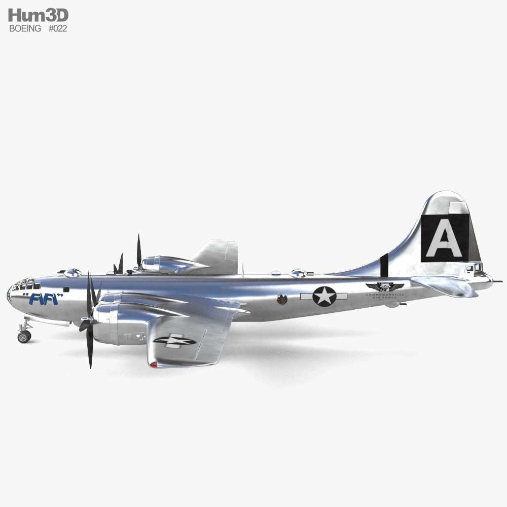 Boeing B-29 Superfortress com interior Modelo 3D - Baixar Bombardeiro ...