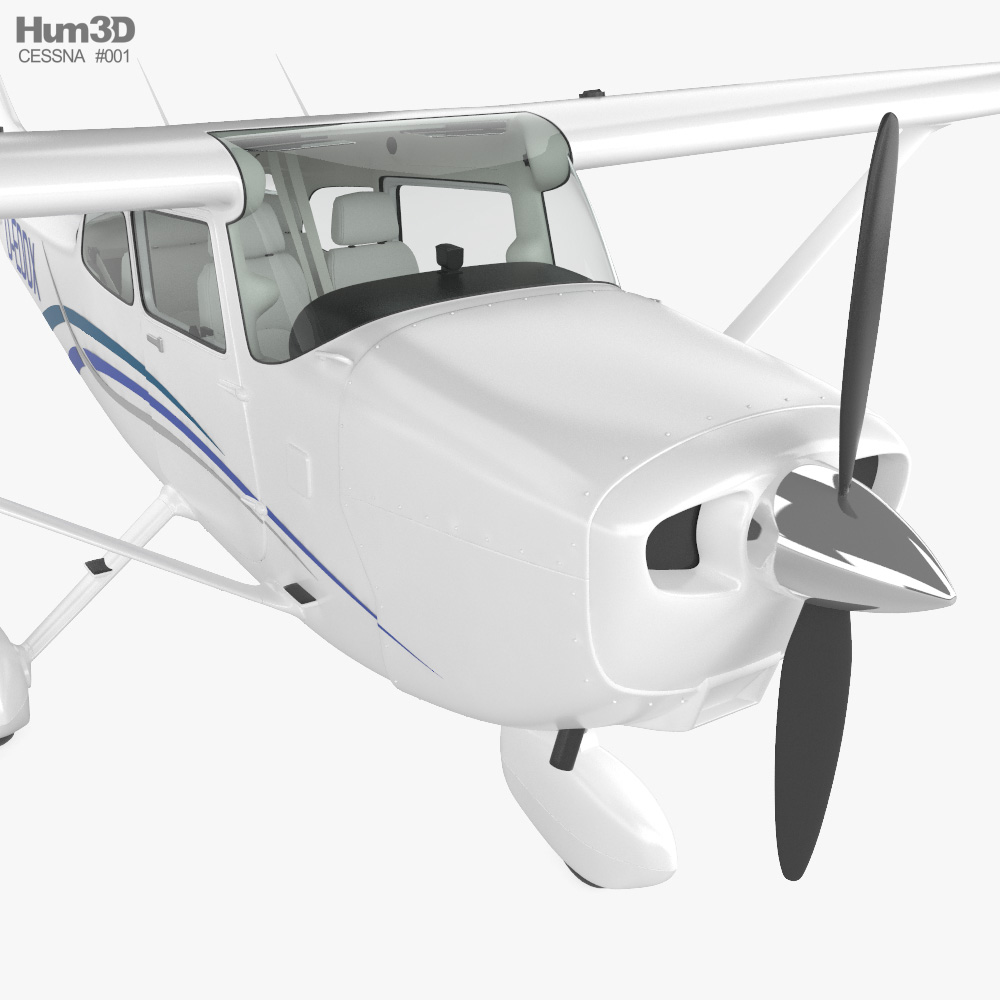 Cessna 172 Skyhawk com interior Modelo 3D - Baixar Avioneta no 3DModels.org