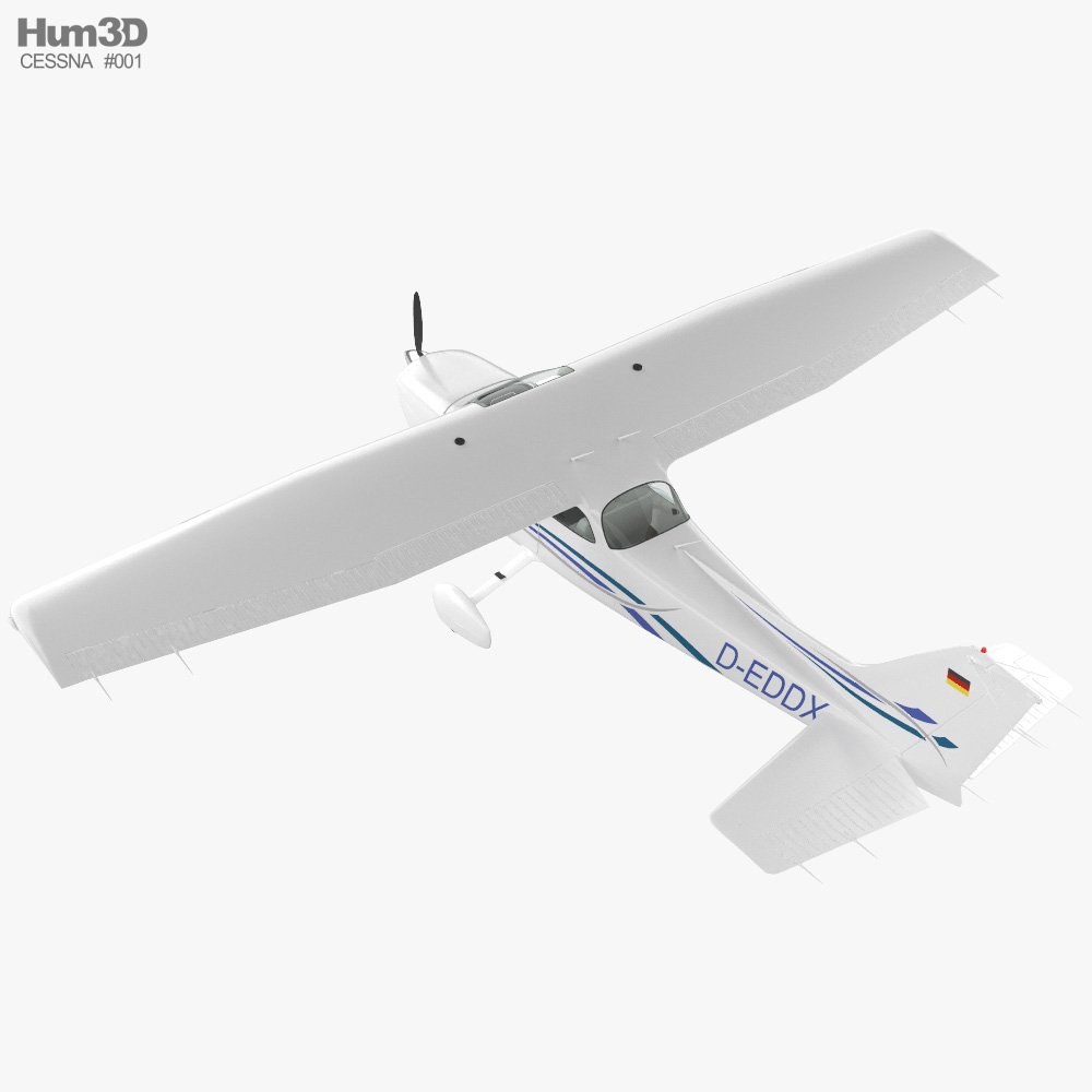 Cessna 172 Skyhawk com interior Modelo 3D - Baixar Avioneta no 3DModels.org