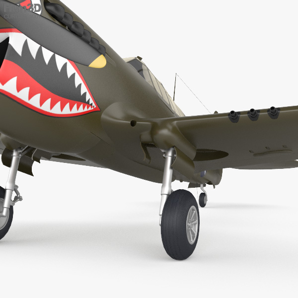 Curtiss P-40 Warhawk 3D model - Download Fighter on 3DModels.org