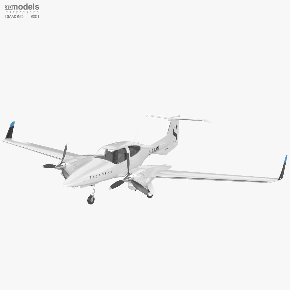 Diamond DA42 3D model - Download Light Aircraft on 3DModels.org