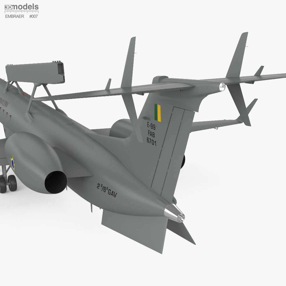 Embraer R-99 3D model - Download Transport on 3DModels.org