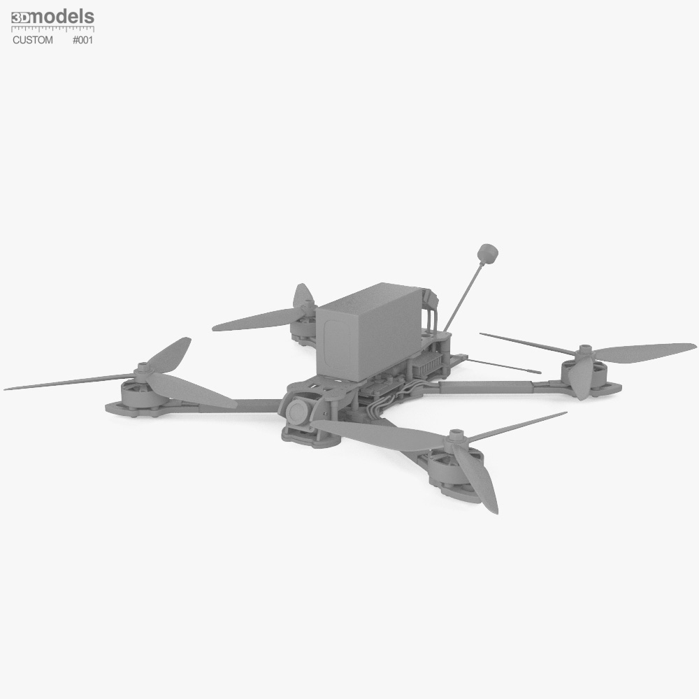 Гоночний Дрон FPV з Камерою 3D модель - Скачати Дрони на 3DModels.org