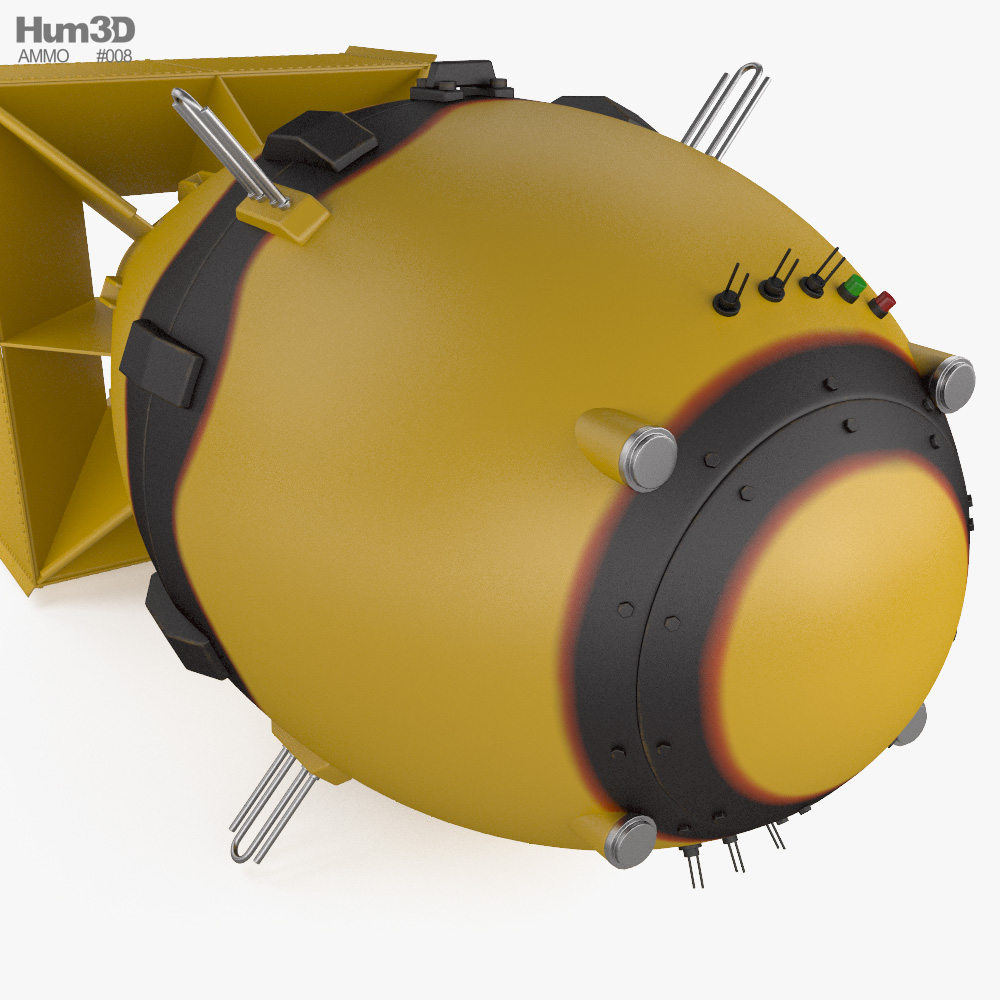 Fat Man nuclear bomb 3D model - Download Bombs on 3DModels.org