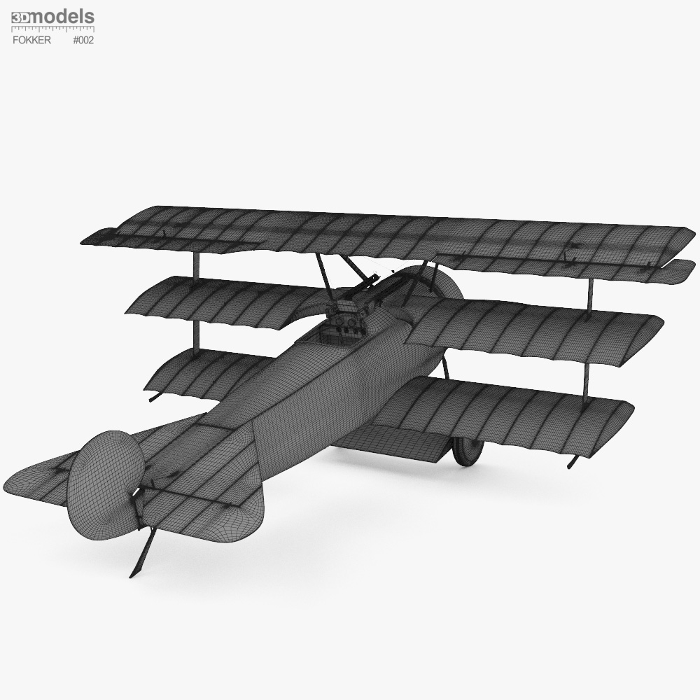 Fokker Dr I 3D model - Download Fighter on 3DModels.org