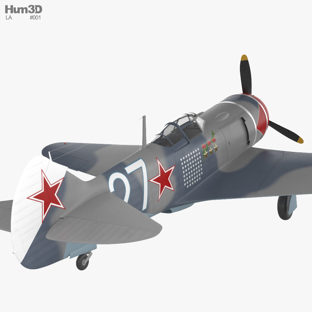 Lavochkin La-7 3D model - Download Fighter on 3DModels.org