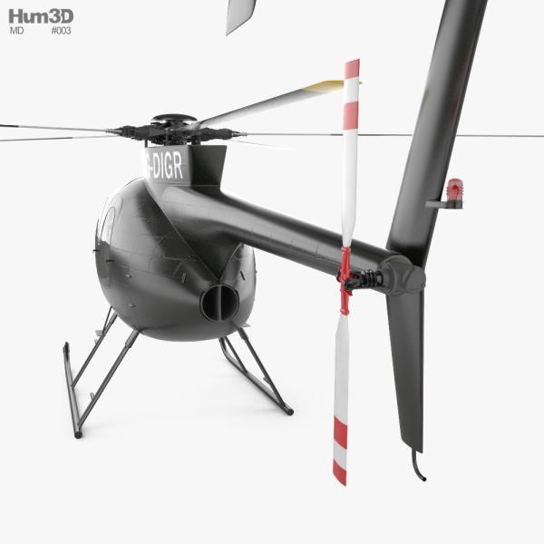 MD Helicopters MD 500 with Cockpit HQ interior 3D model - Download ...