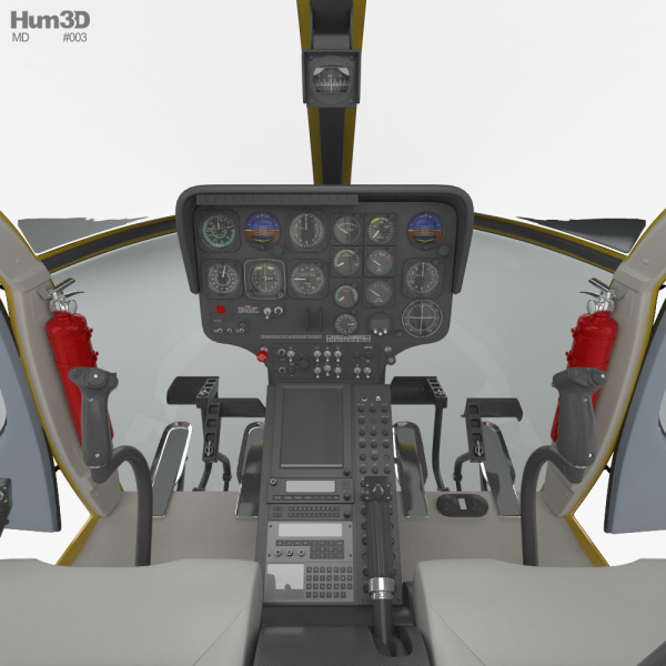 MD Helicopters MD 500 with Cockpit HQ interior 3D model - Download ...