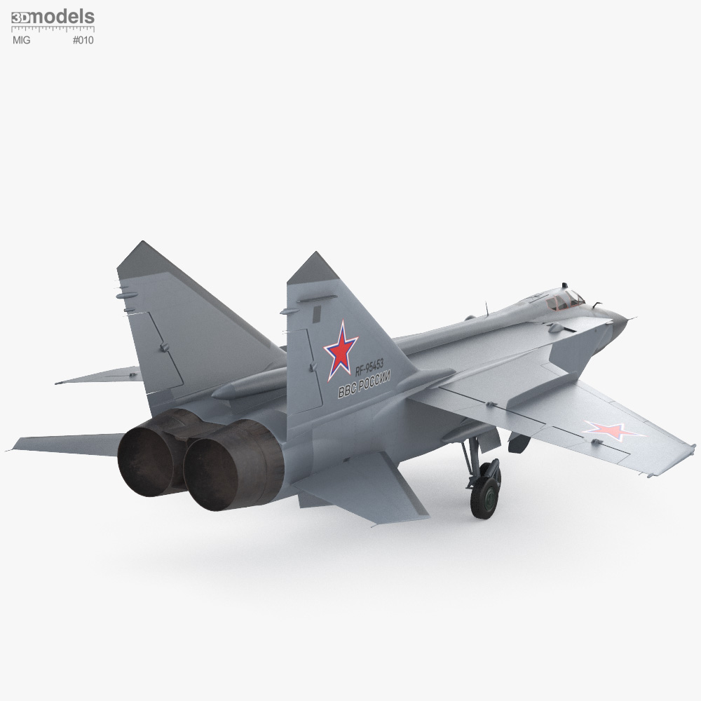 미코얀 MiG-31 초음속 요격기 3D 모델 - 다운로드 전투기 on 3DModels.org