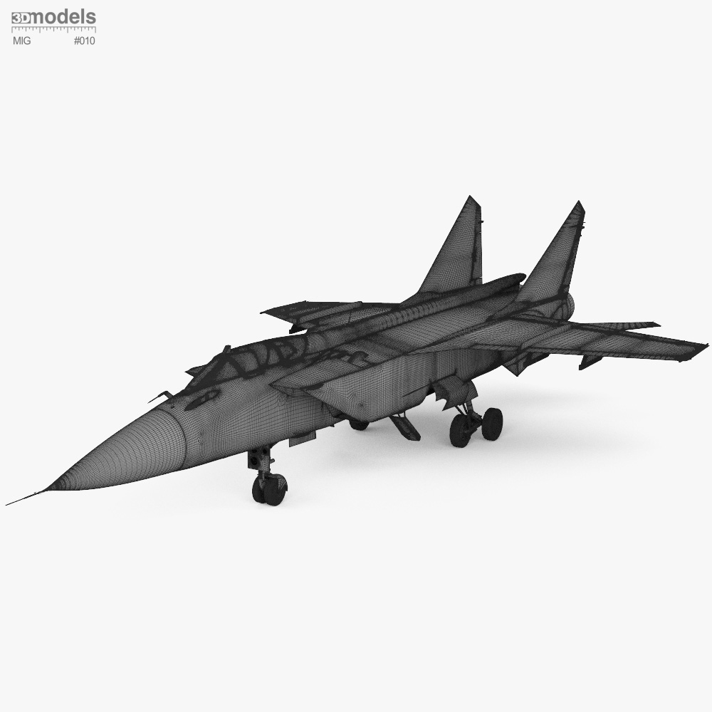 미코얀 MiG-31 초음속 요격기 3D 모델 - 다운로드 전투기 on 3DModels.org