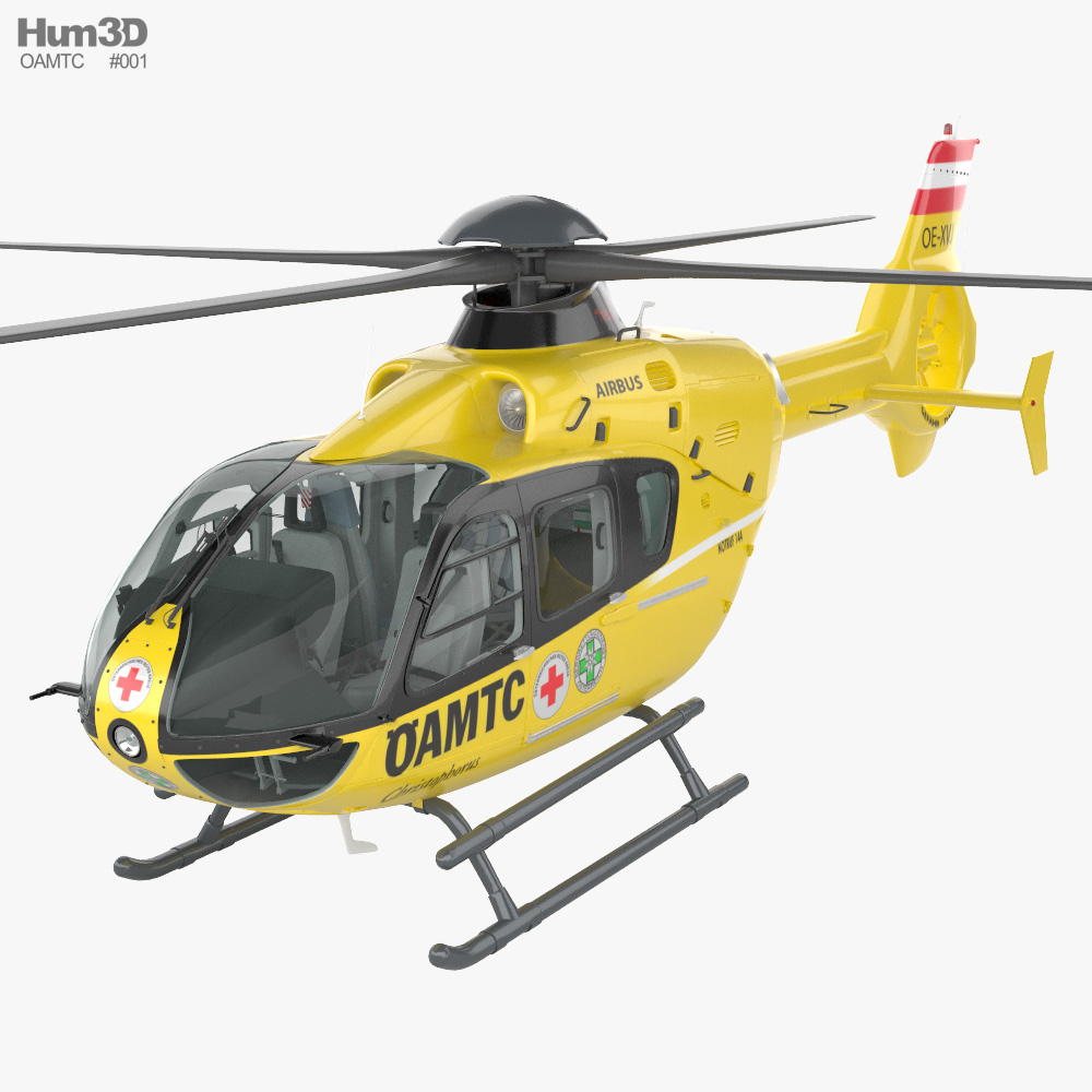 OAMTC Christophorus Emergency H135 HQインテリアと 3Dモデル - ダウンロード ヘリコプター on ...