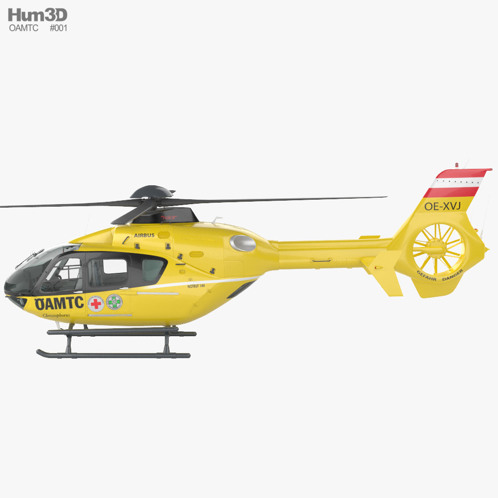 OAMTC Christophorus Emergency H135 with HQ interior 3D model - Download ...