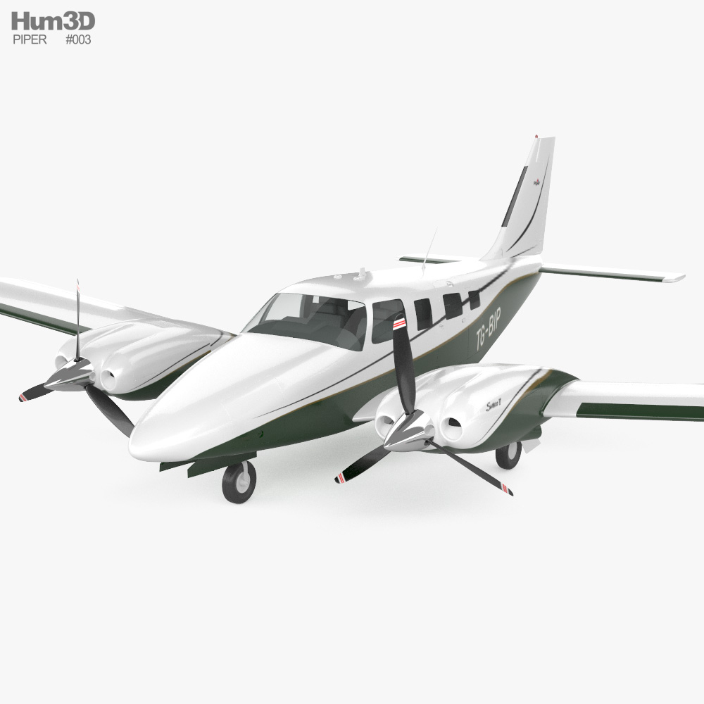 Piper PA-34-220T Seneca V 3D model - Download Light Aircraft on ...