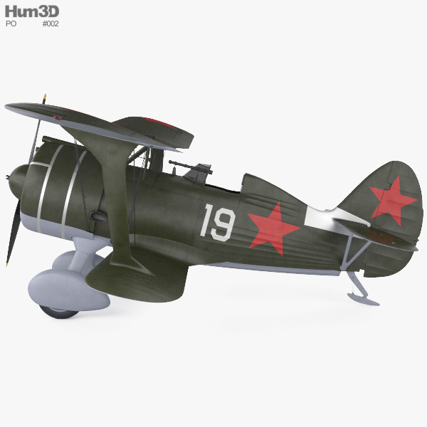 Polikarpov I-15 3D model - Download Fighter on 3DModels.org