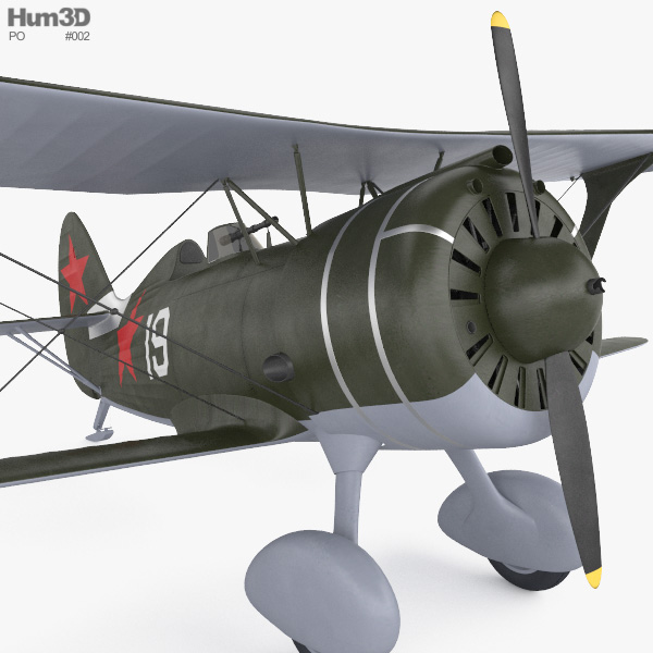 Polikarpov I-15 3D model - Download Fighter on 3DModels.org
