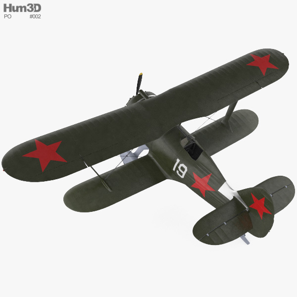Polikarpov I-15 3D model - Download Fighter on 3DModels.org
