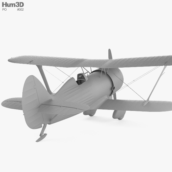 Polikarpov I-15 3D model - Download Fighter on 3DModels.org
