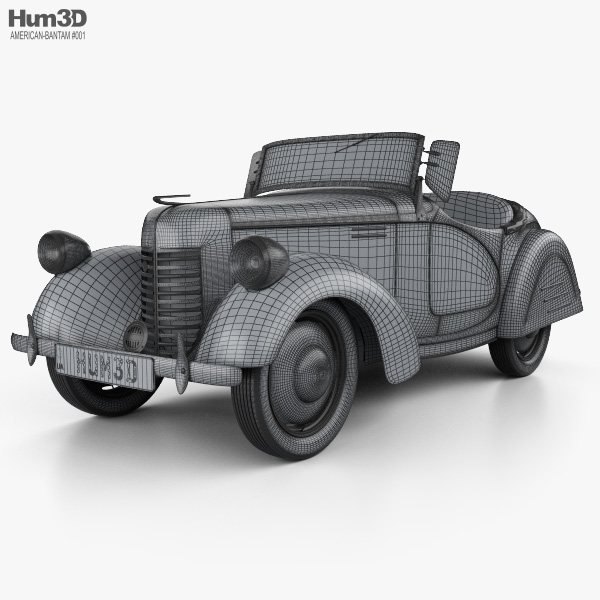 American Bantam Model 62 Deluxe Roadster 1939 3D model - Download ...