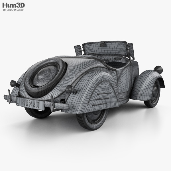 American Bantam Model 62 Deluxe Roadster 1939 3D model - Download ...