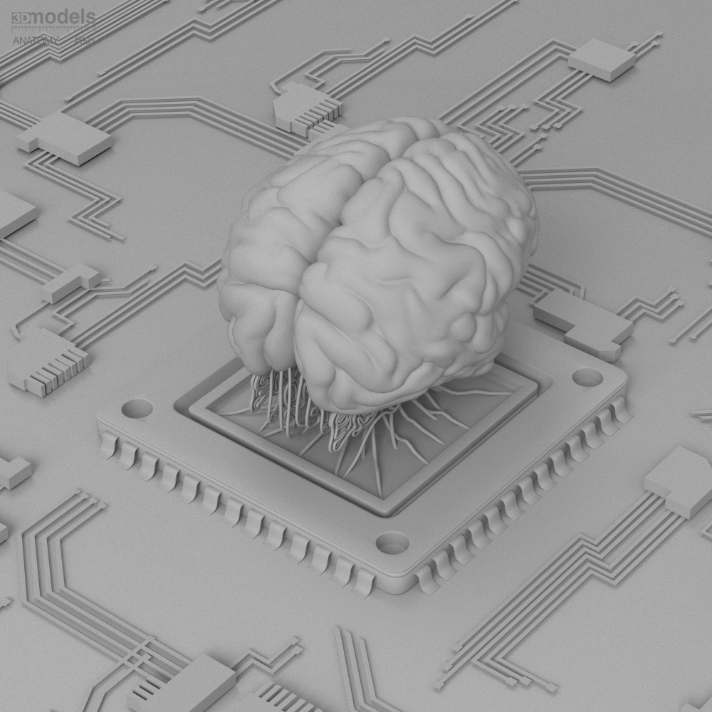 AI Brain on Microchip 3D model - Download Robots on 3DModels.org