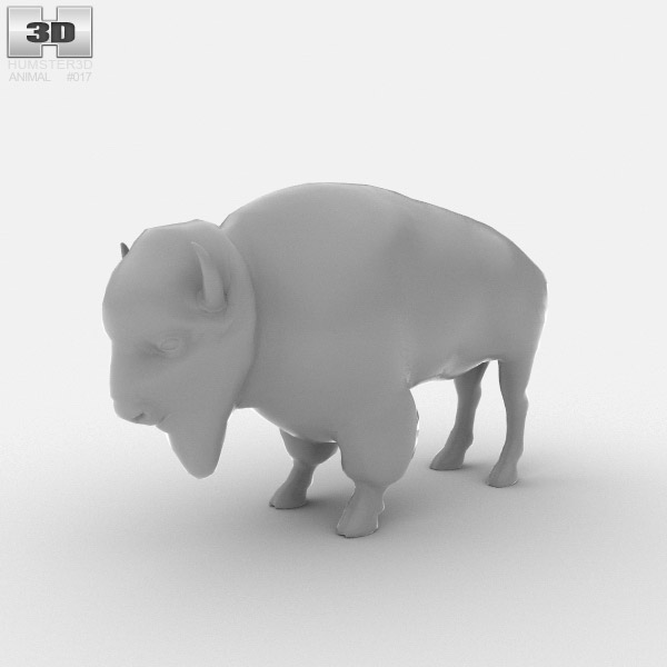 American Bison Low Poly 3D model - Download Mammals on 3DModels.org