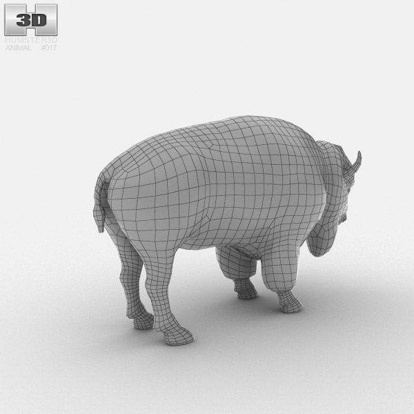 American Bison Low Poly 3D model - Download Mammals on 3DModels.org