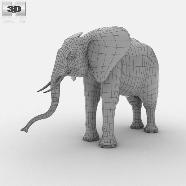 African Elephant Low Poly 3D model - Download Mammals on 3DModels.org