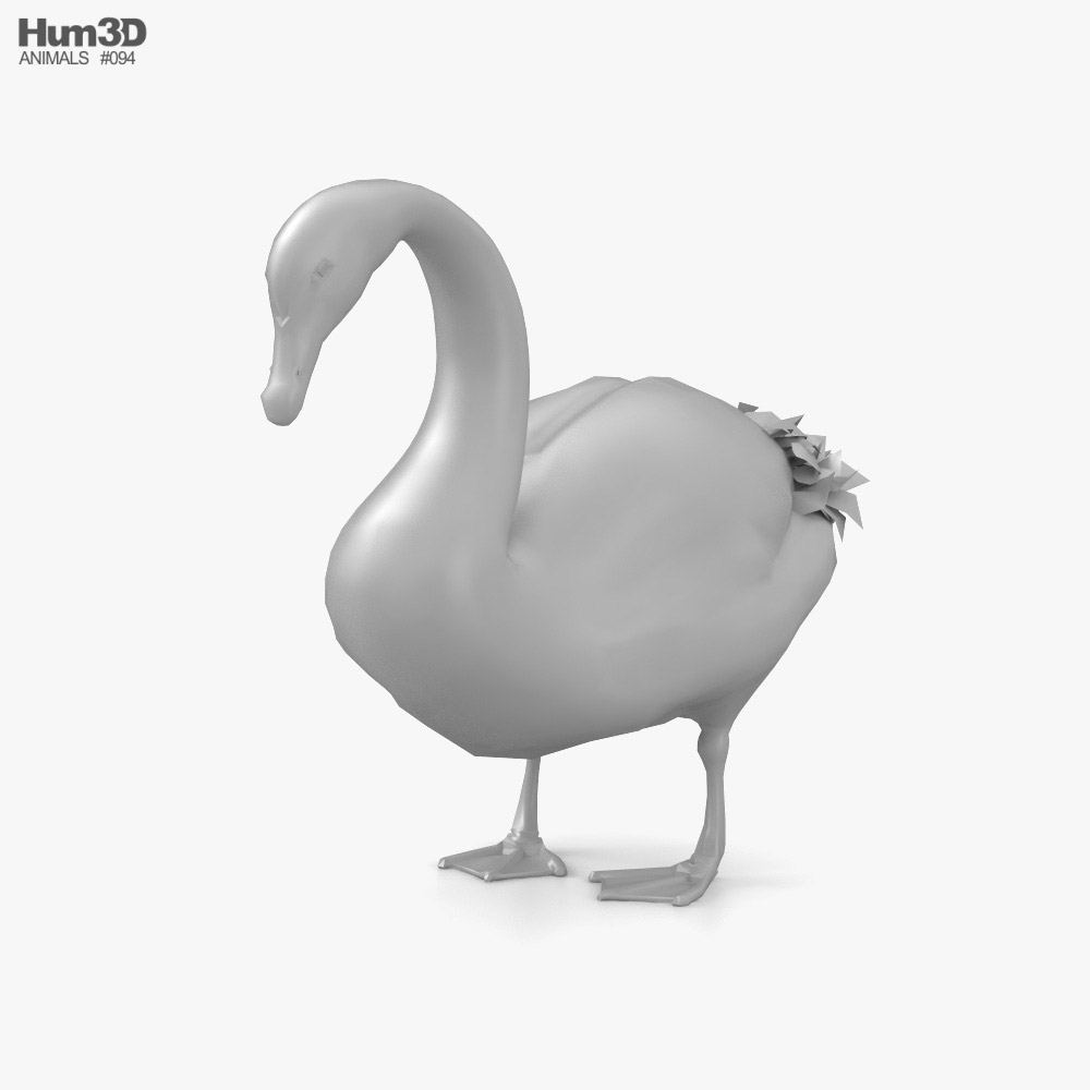 Black Swan Low Poly Rigged Animated 3D model - Download Birds on ...