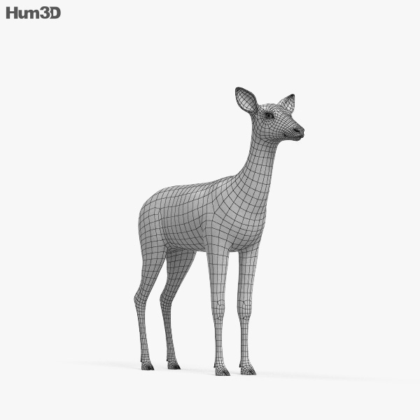 Animated Doe 3D model - Download Mammals on 3DModels.org
