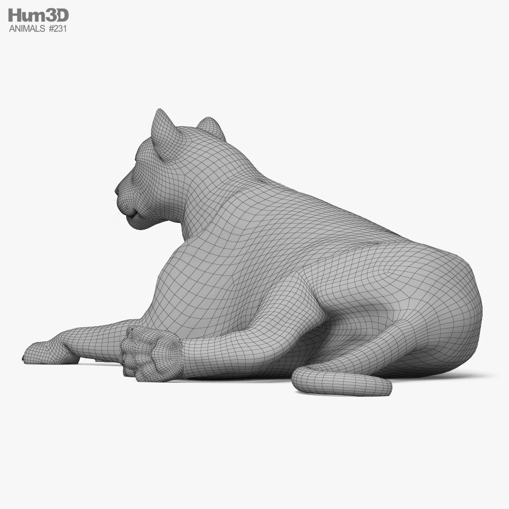 Lying Tiger 3D model - Download Mammals on 3DModels.org