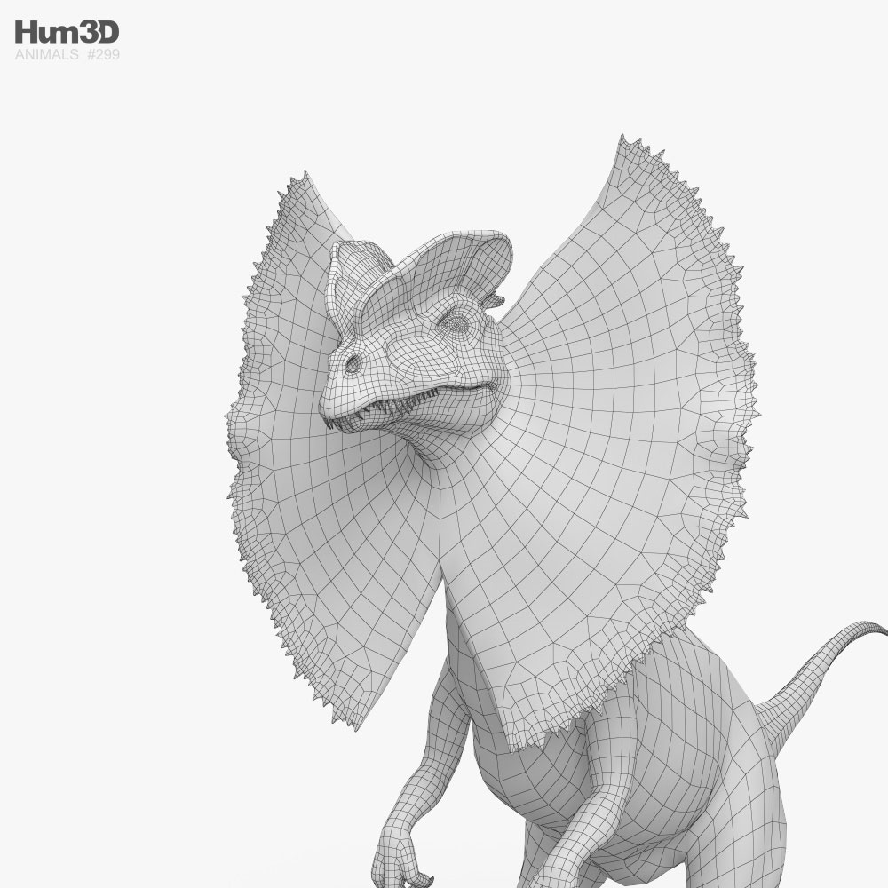 Dilophosaurus with Neck Frill 3D model - Download Dinosaur on 3DModels.org