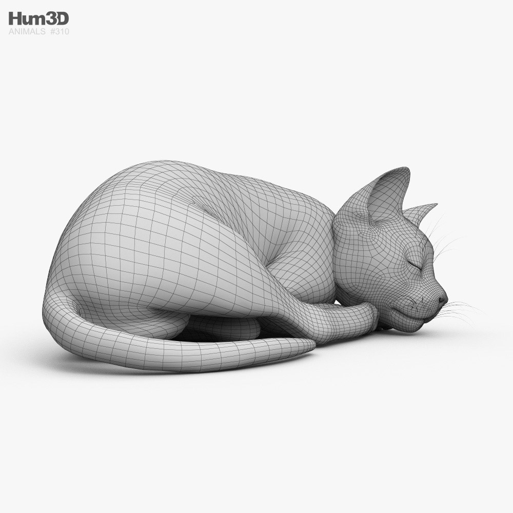 Sleeping Cat 3D model - Download Mammals on 3DModels.org