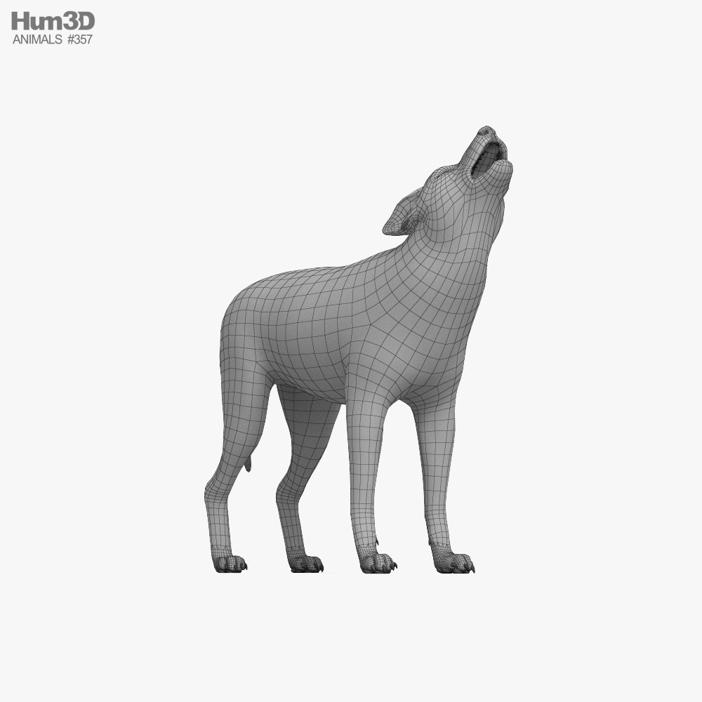 Howling Wolf 3D model - Download Mammals on 3DModels.org