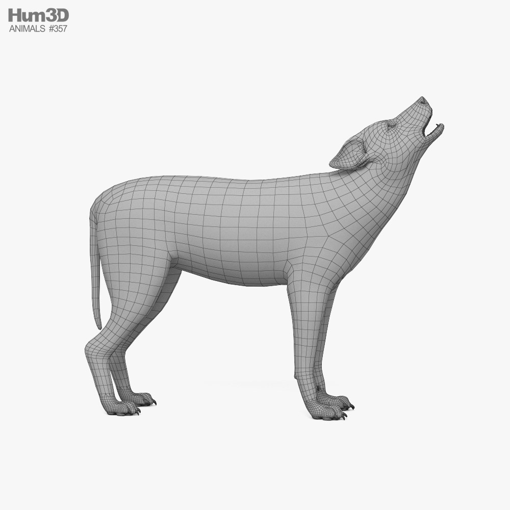 Howling Wolf 3D model - Download Mammals on 3DModels.org